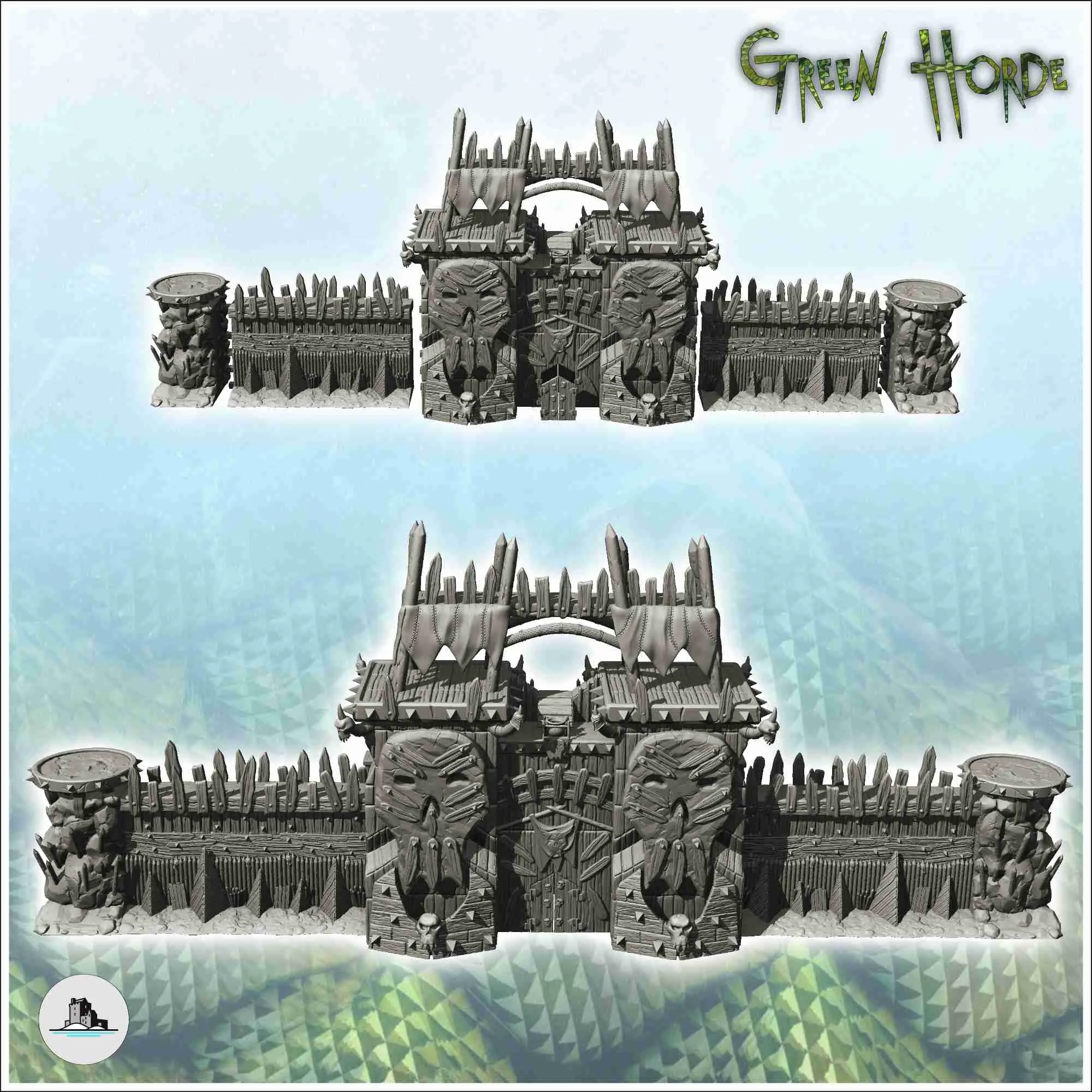 Other STL Download - Great orc wall with shooting platforms and wooden ...