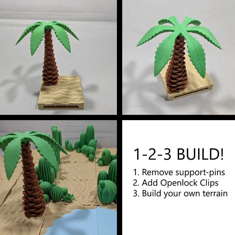 3D Printer Files | 3MF File | Desert tiles - sand tile with palm tree ...