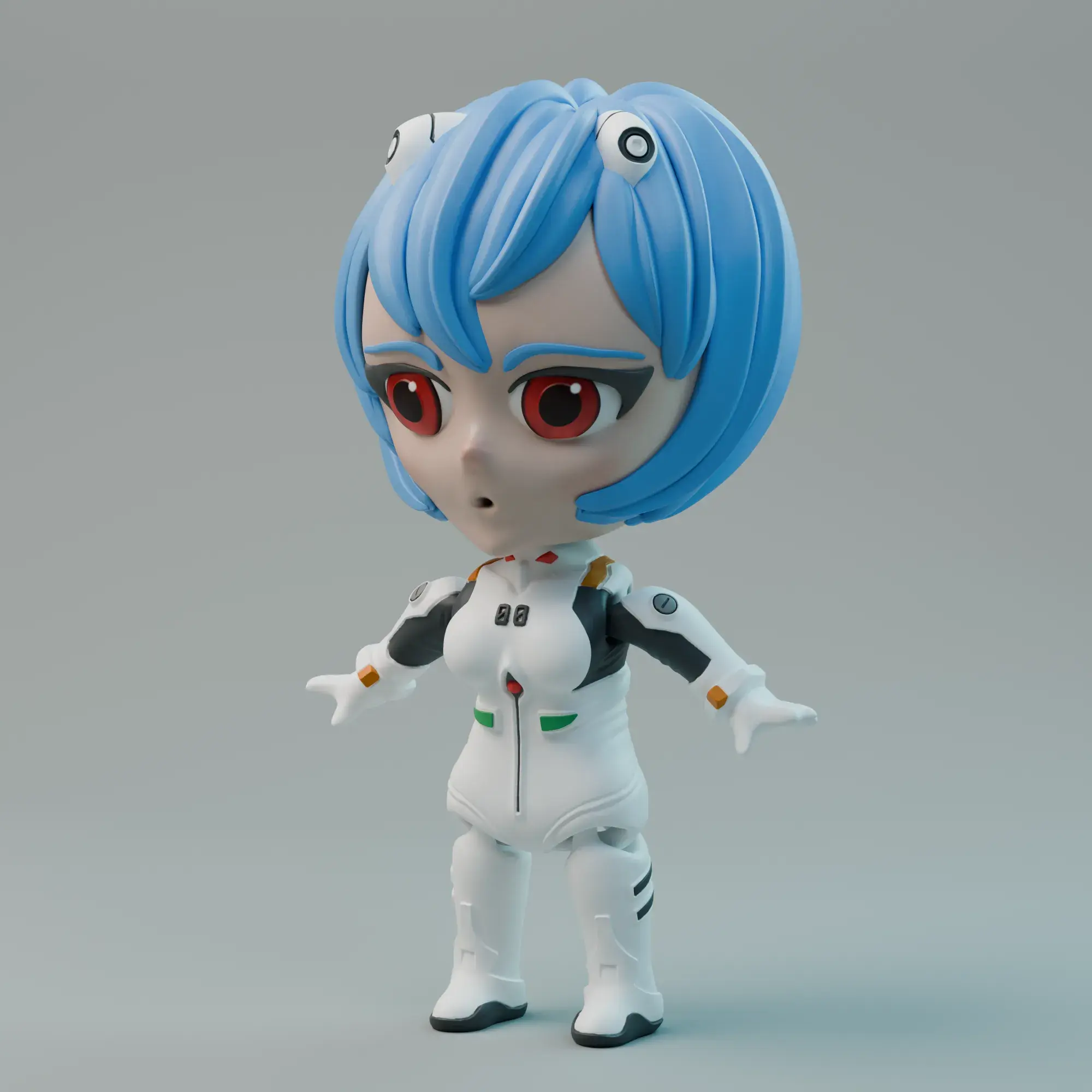 Characters & Creatures STL Download - Flexi_Ayanami_Rei_Chibiby ...