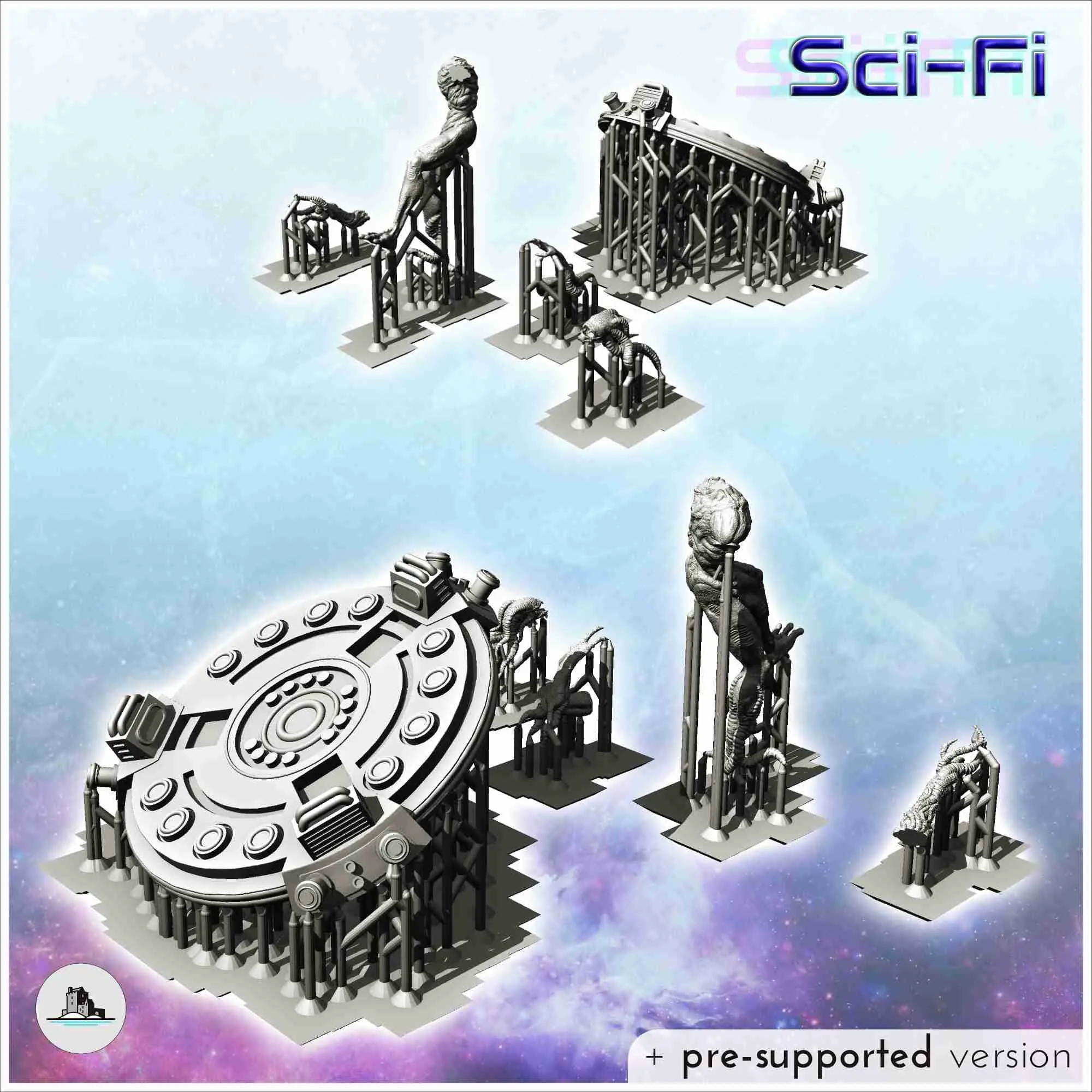 Characters & Creatures STL Download - Alien creature with multiple ...