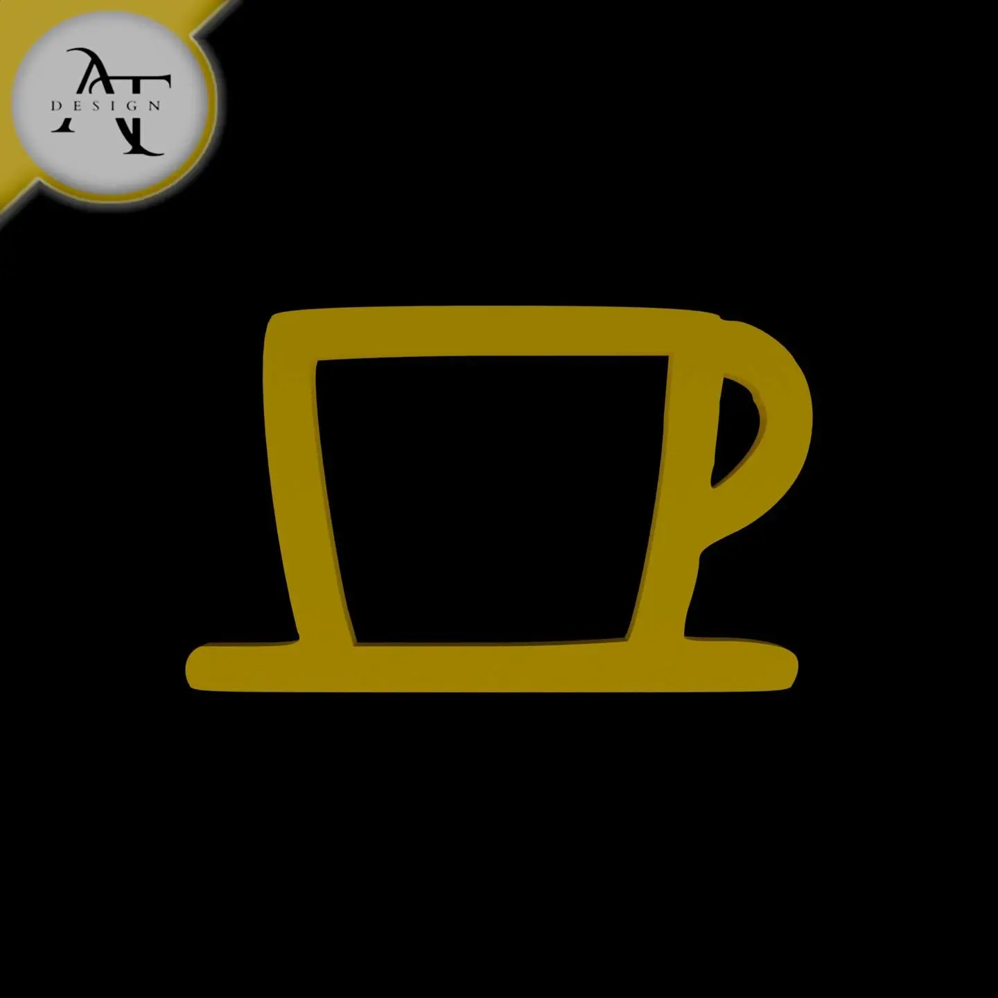 Free Digital Art STL Download - Simple Coffee Cup Symbol - 2D Artby AT ...