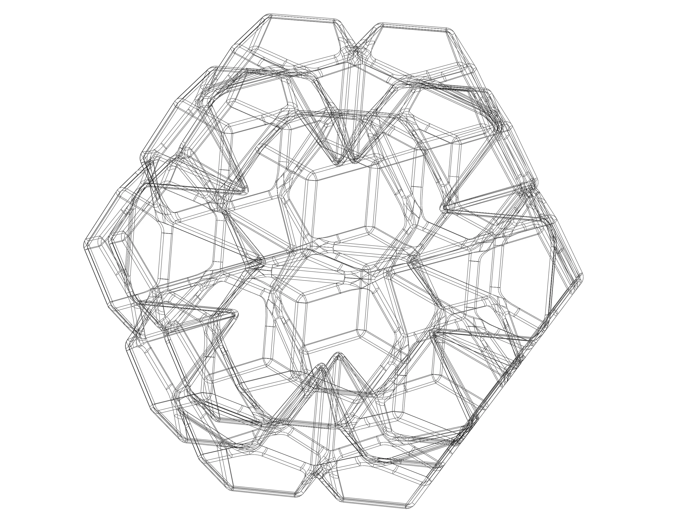 Wireframe Shape Penta Flake Dodecahedron | 3D models download ...