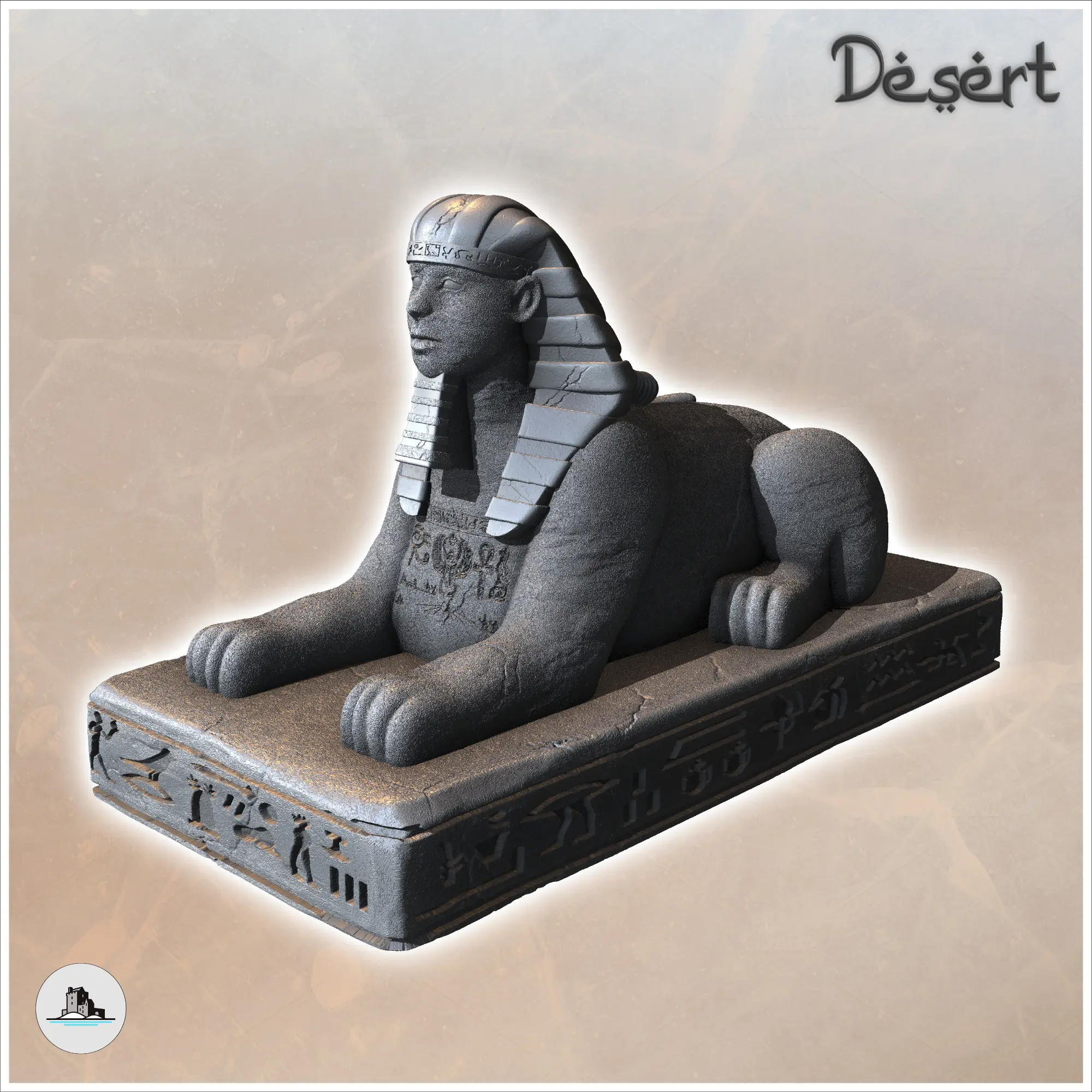 Miniature Games & Accessories STL Download - Reclining Sphinx with ...