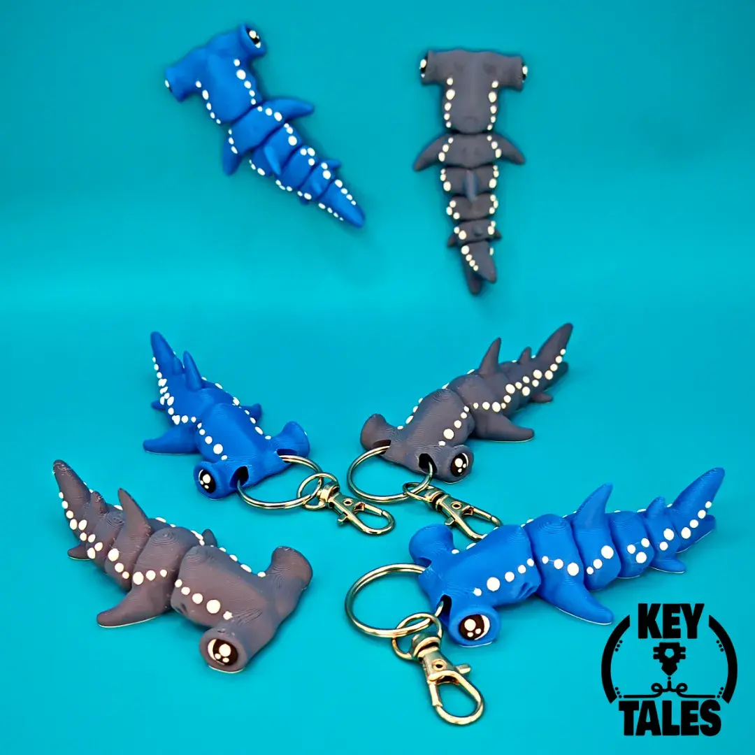 Other STL Download - The Hammerhead Shark (flexi keychain - magnet ...