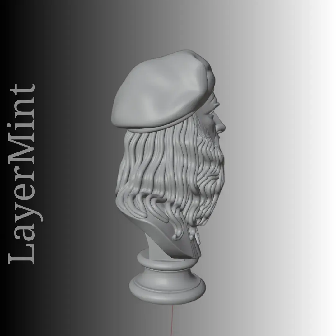 Sculptures & Artworks STL Download - Leonardo Da Vinci Bust Statue STL ...