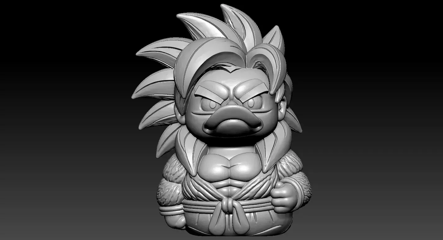 Characters & Creatures STL Download - Rubber Duck - Goku Super Saiyan 4 ...