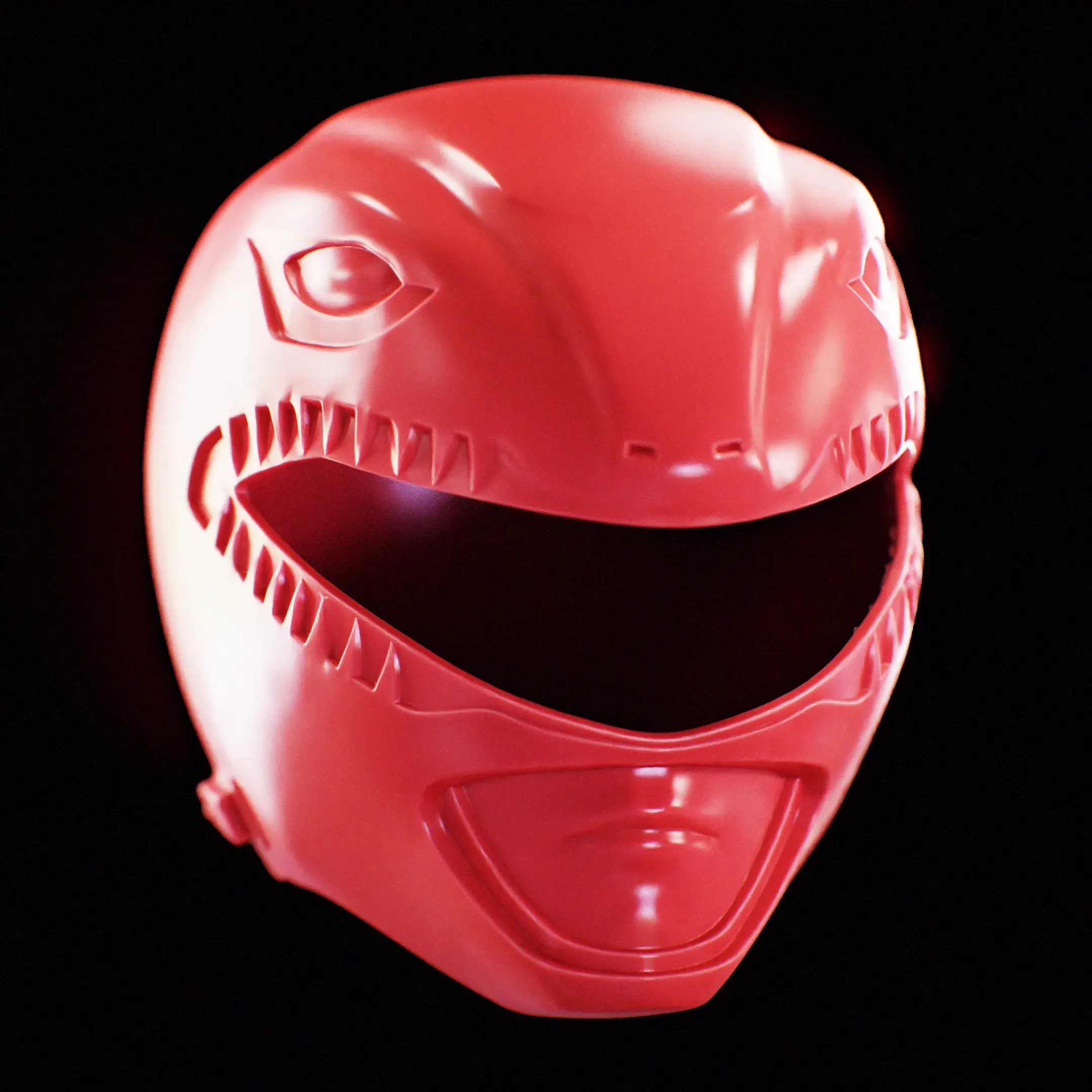 Cosplay STL Download - Red Dino Power Ranger Helmet split in Twoby ...
