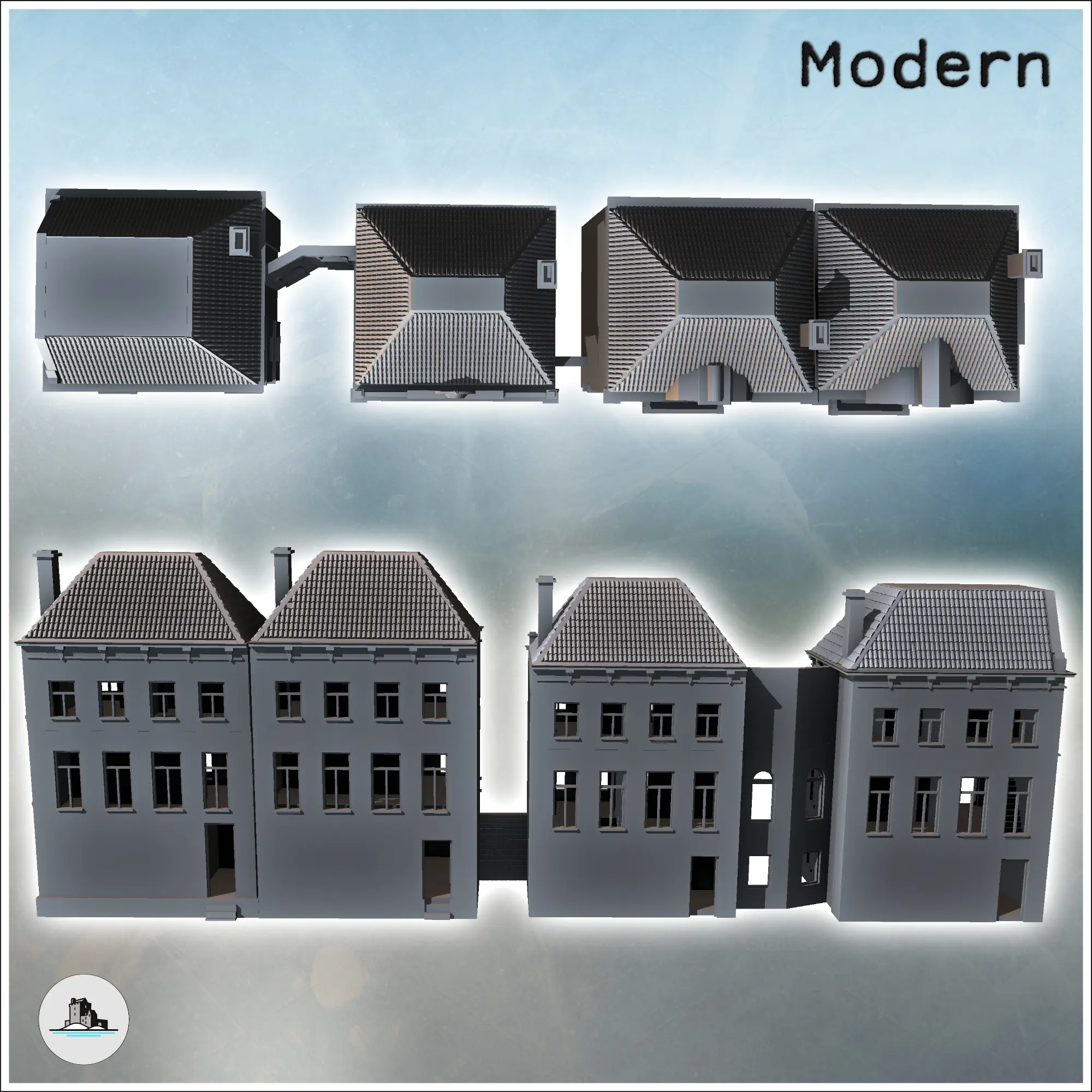 Props & Terrain STL Download - European House Set (Arnhem, Netherlands ...
