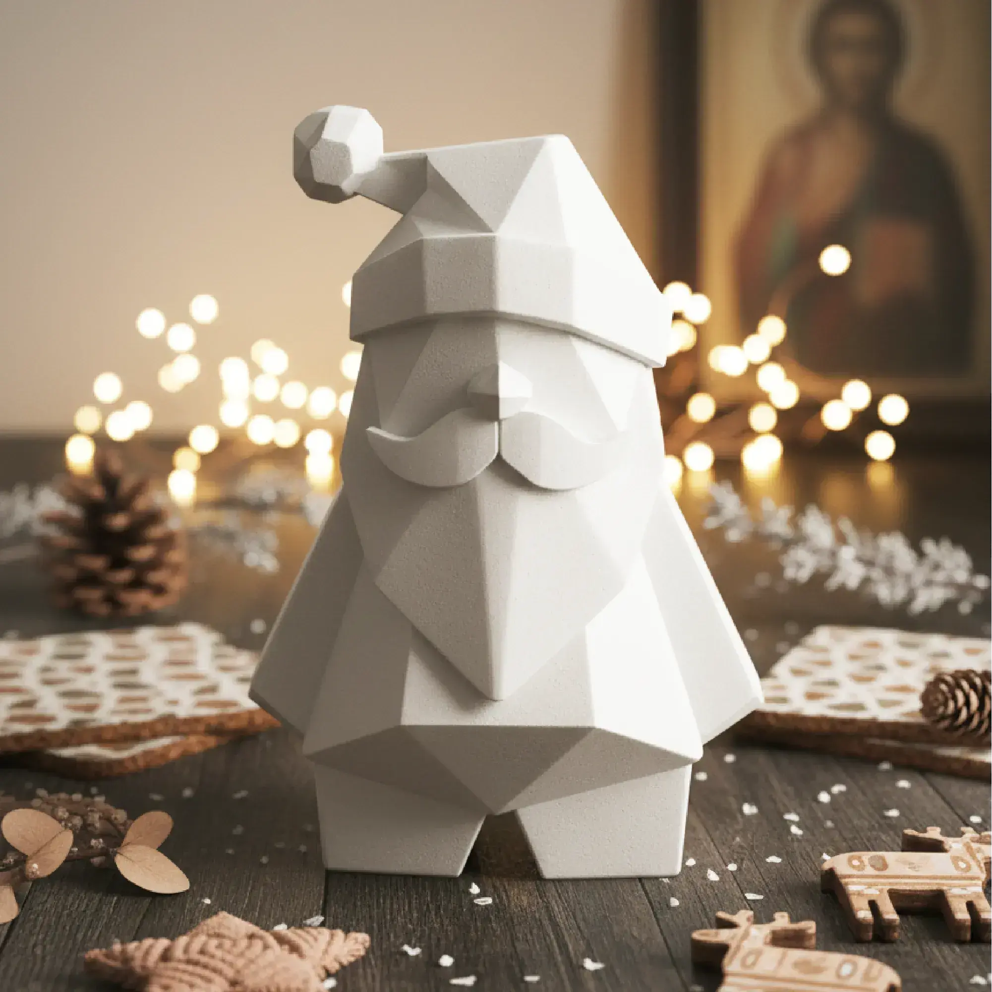 Home Decorations & Ornaments STL Download - Low Poly Santa Claus Figure ...