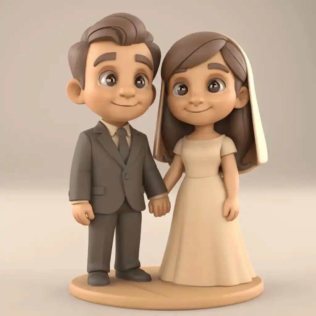 Home Decorations & Ornaments STL Descarga - Charming Wedding Couple 3D ...