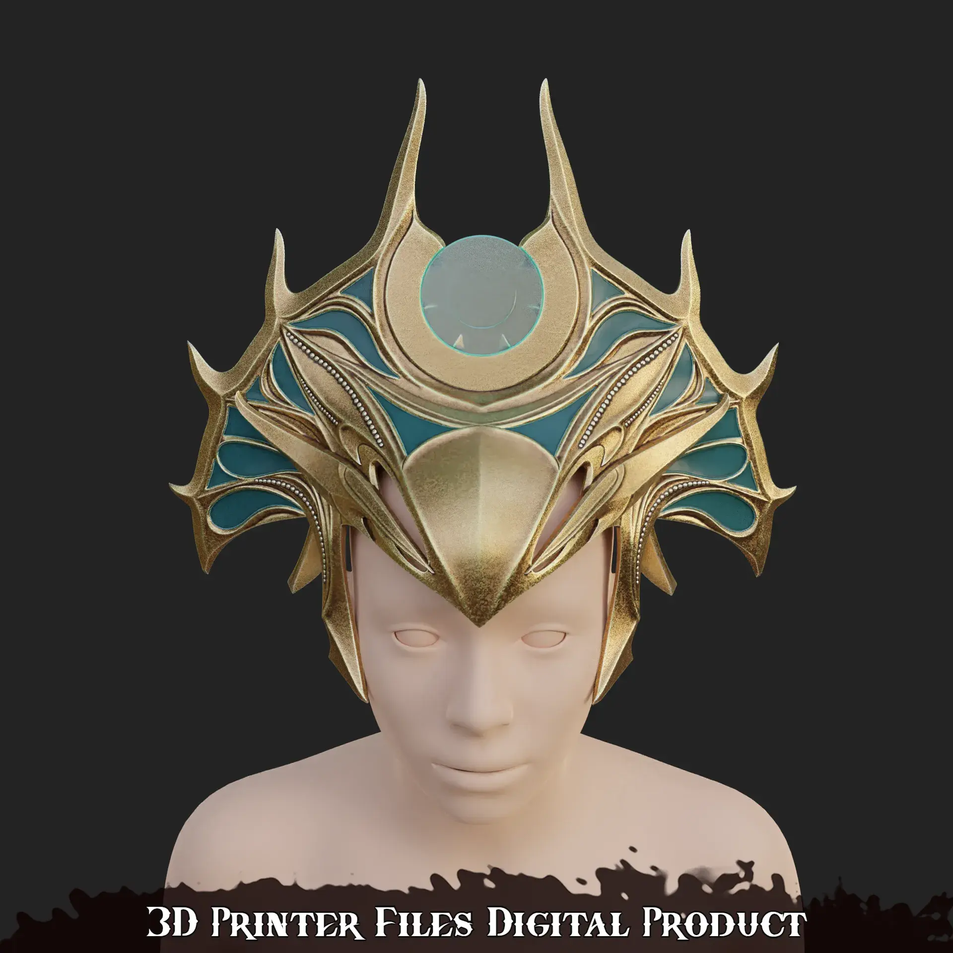 Cosplay STL Download - Fantasy Shar Crown Baldurs Gate 3by Krotek-inc