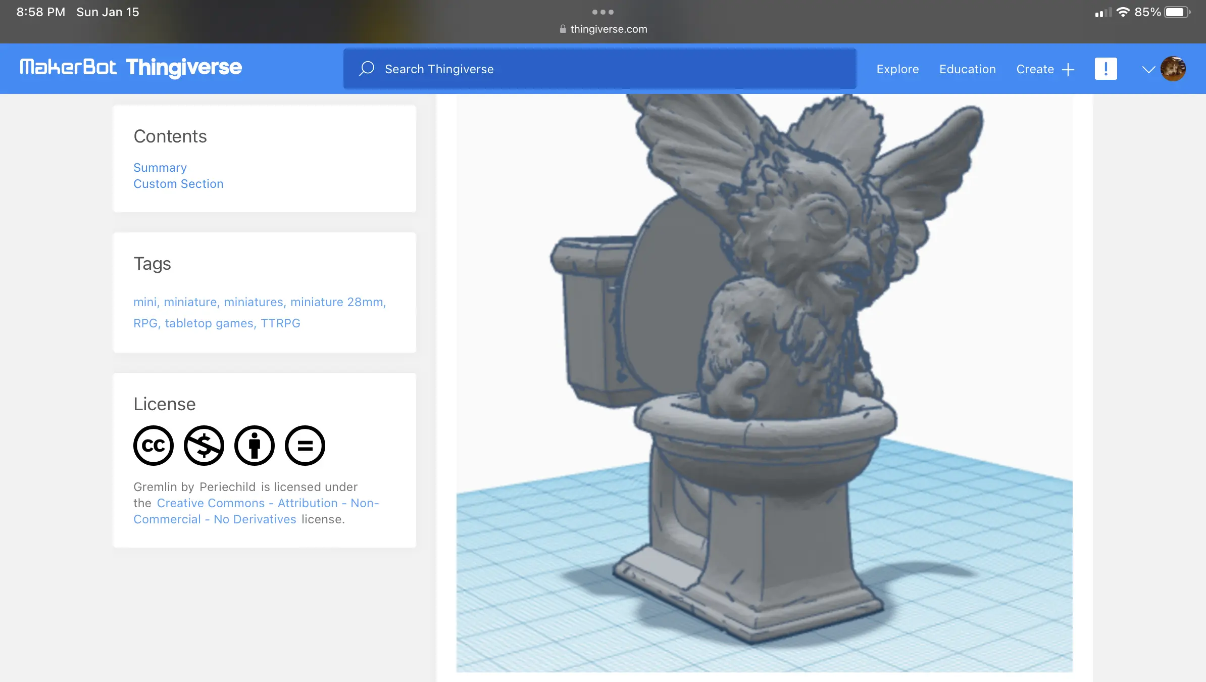 Characters & Creatures STL Download - Gremlin toilet gremlinby 3Dpez