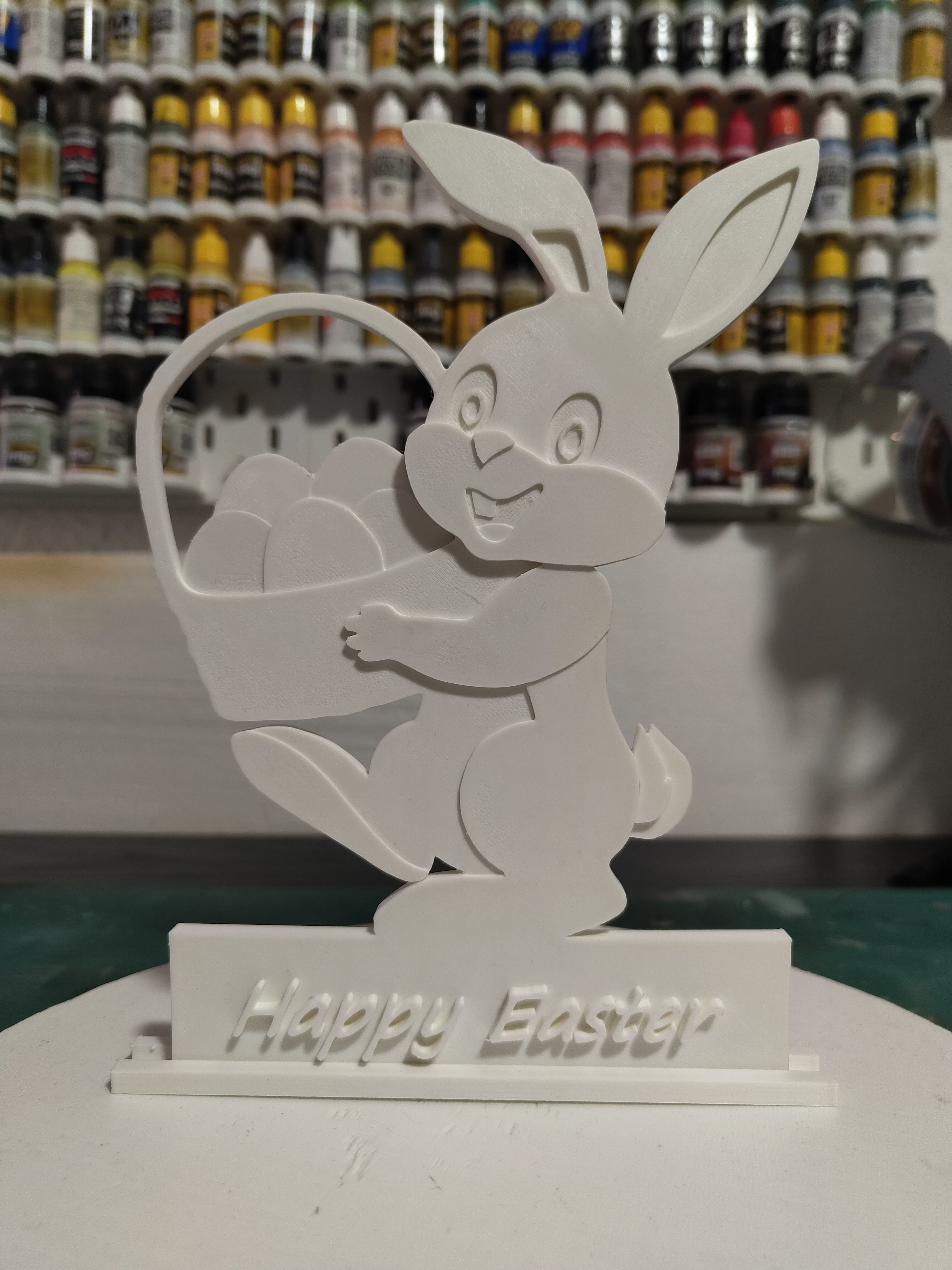 Home Decorations & Ornaments STL Download - Happy Easter Bunny Signby ...