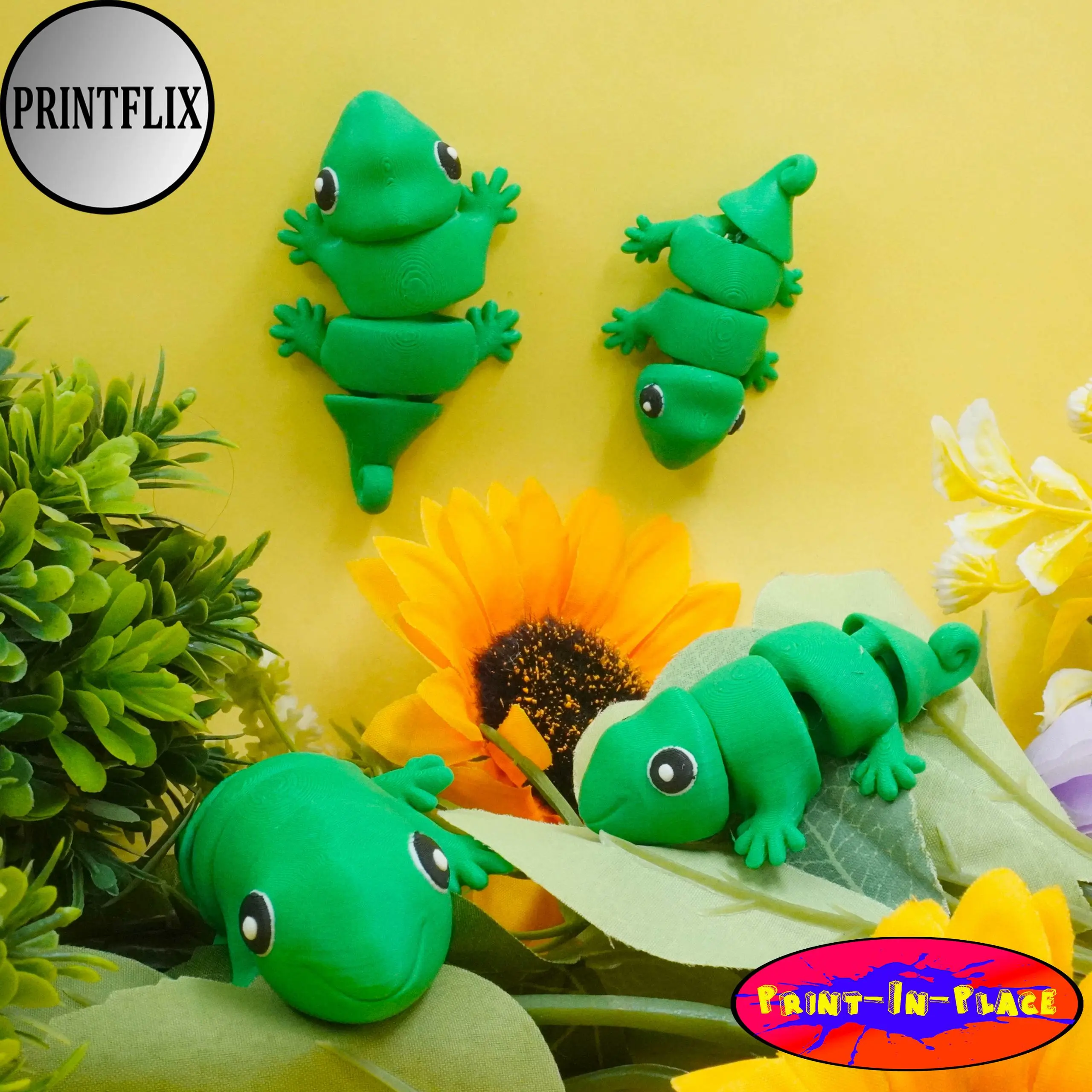 Characters & Creatures STL Download - FLEXI TINY CHAMELEONby PRINTFLIX
