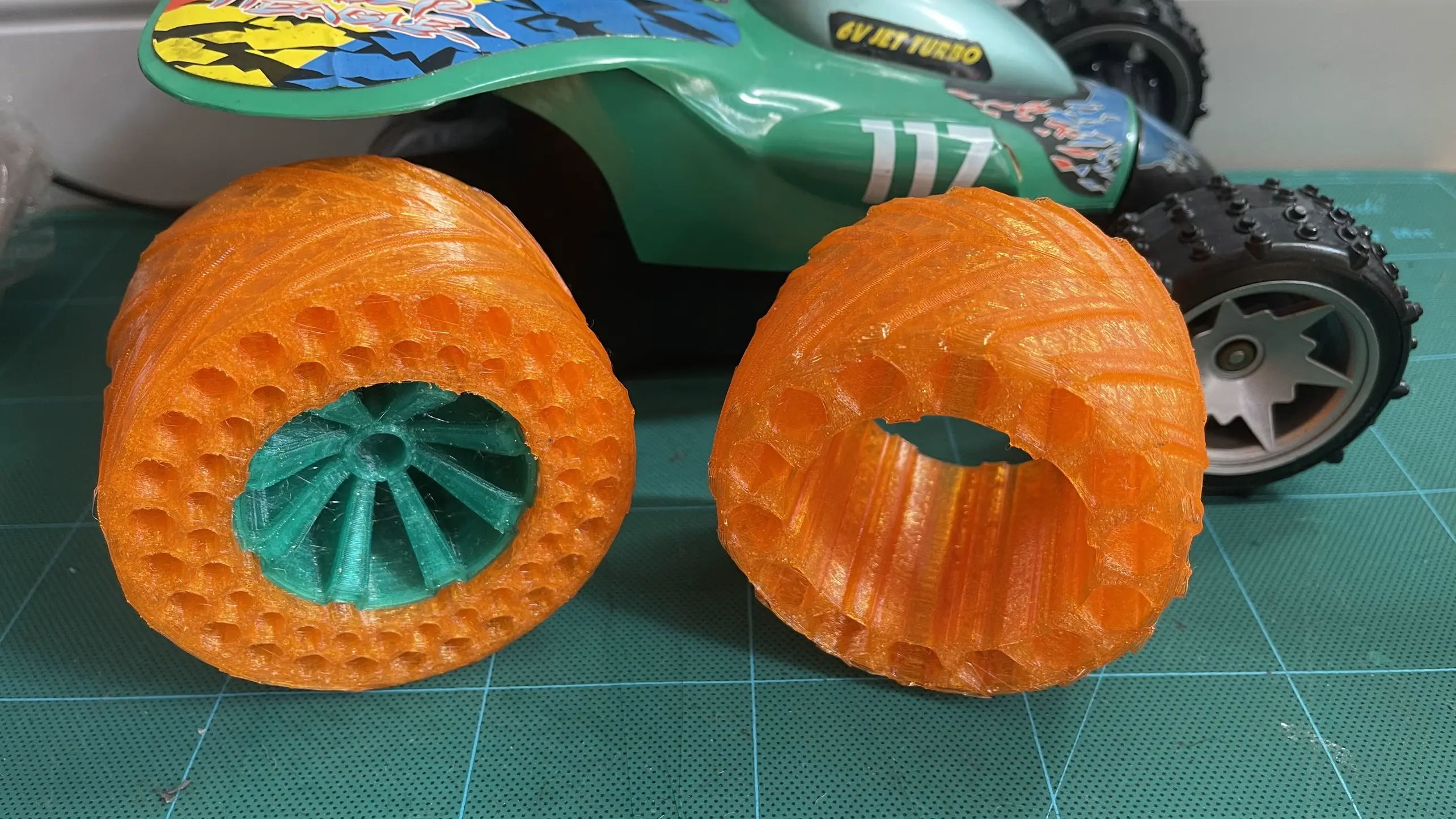 Free Toy Cars STL Download - TPU tyre 90mm and Rim 50mm hexagon 9mm rod ...