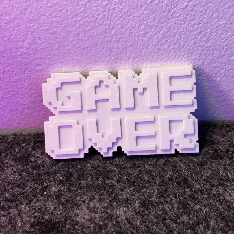 3D Printer Files | 3MF File | Pixel Art Sign - GAME OVER Retro Gamer ...