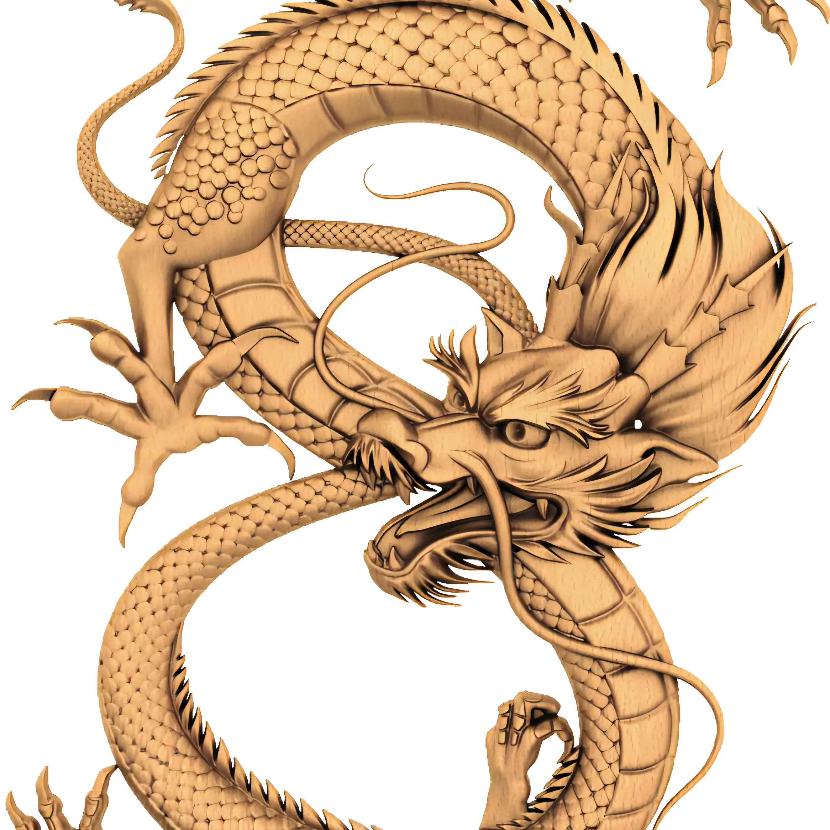 Home Decorations & Ornaments STL Download - Chinese Dragon bas reliefby ...