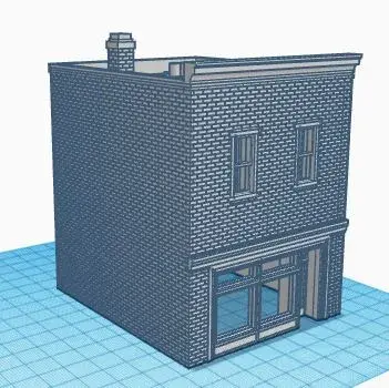 Props & Terrain STL Download - HO Scale brick commercial building THE ...