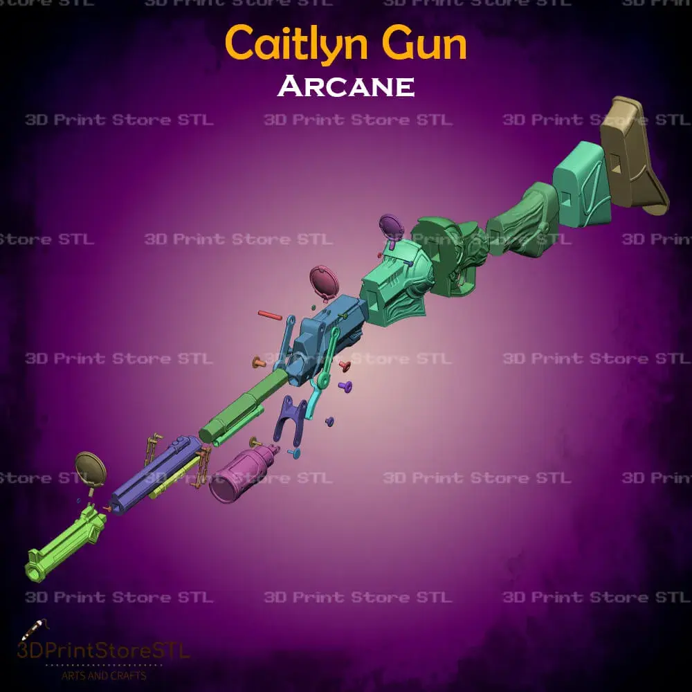 Cosplay STL Download - Caitlyn's Weapon Cosplay Arcane - STL Fileby 3D ...