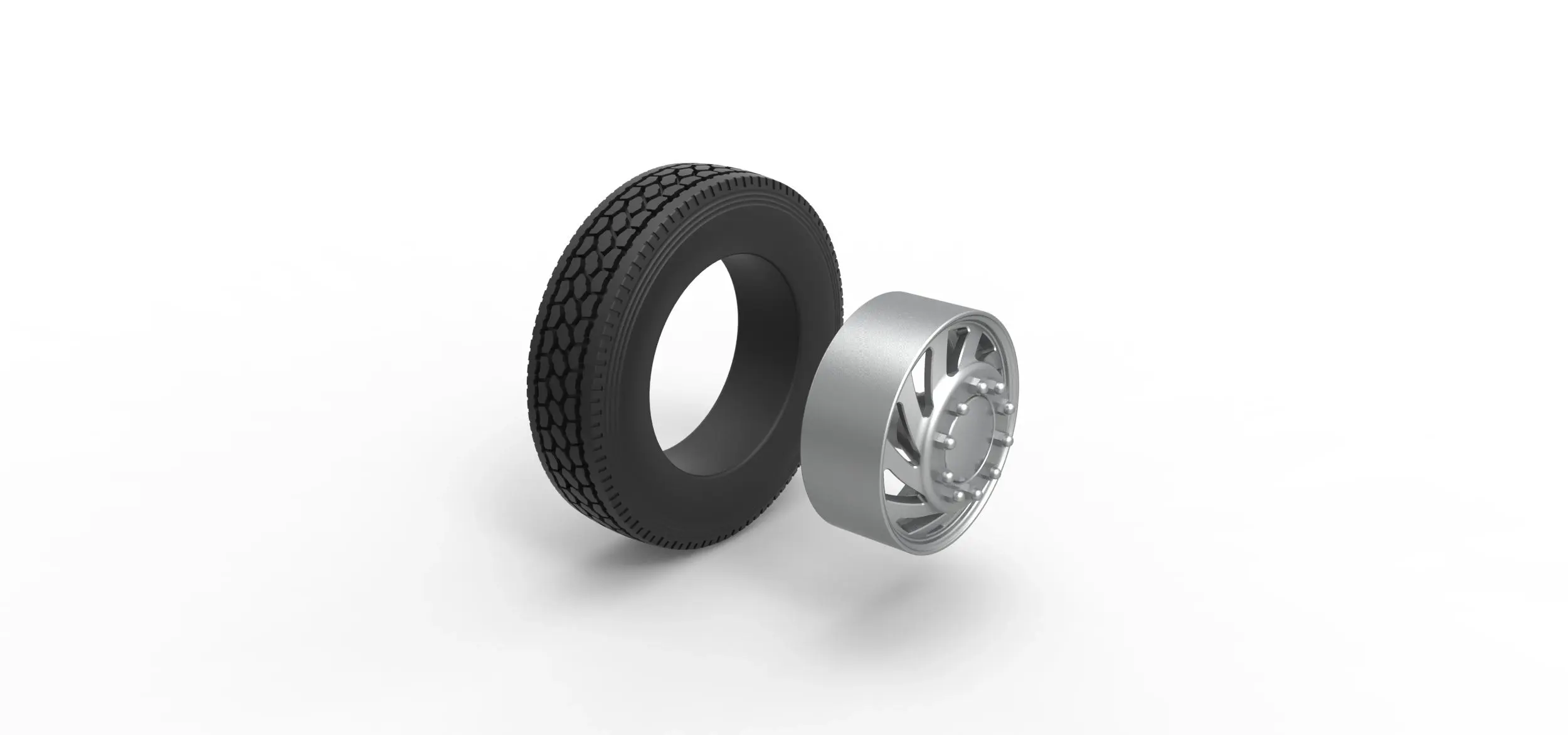 Vehicles & Machinery STL Download - Front custom wheel of semi truck ...