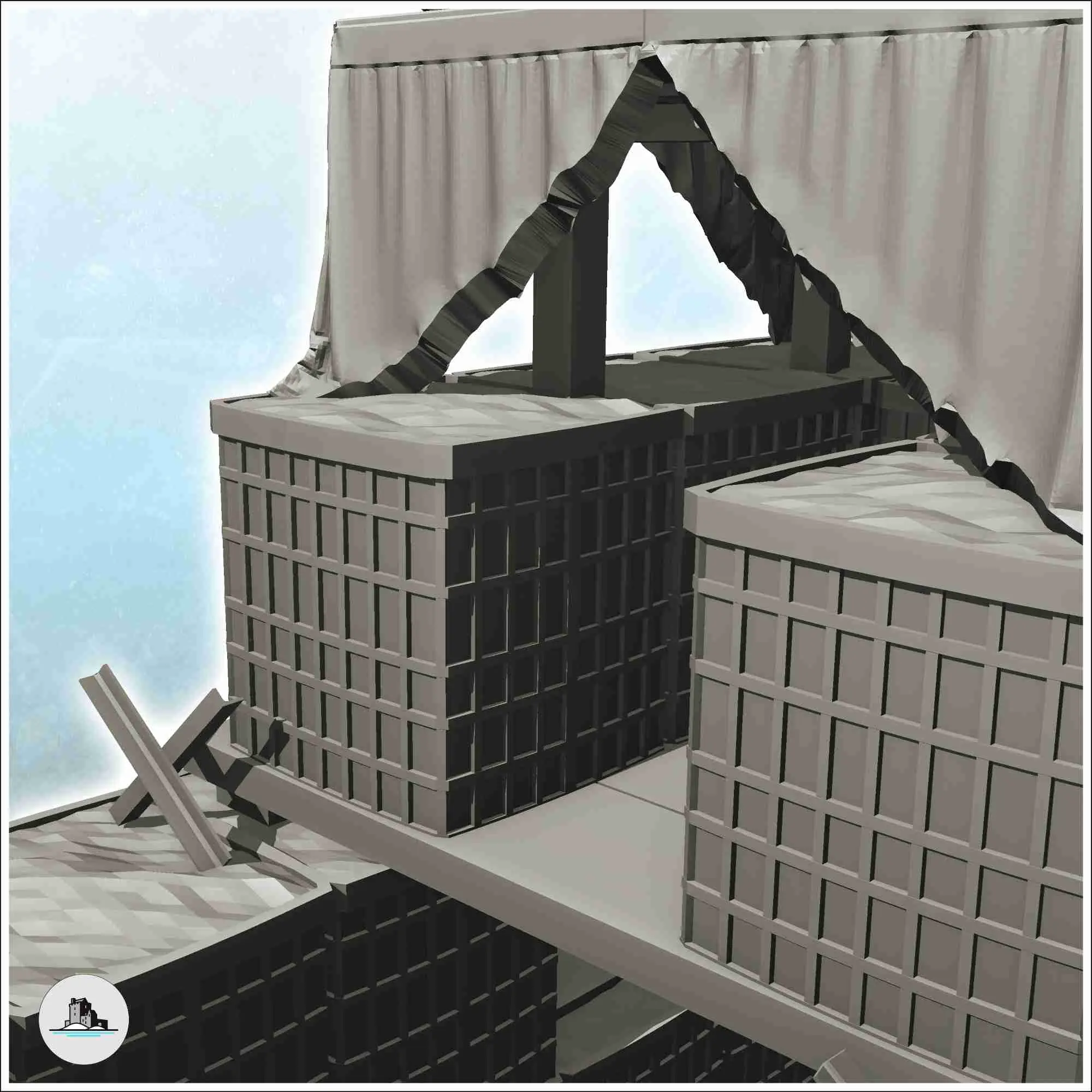 Other STL Download - Fortified shooting range with hesco and barbed ...