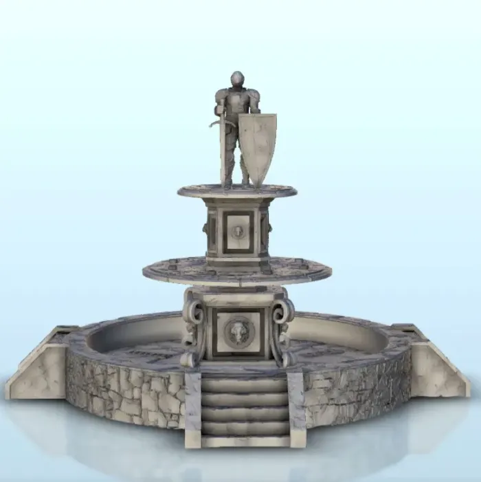 Other STL Download - Fountain with statue - terrain WW2 scenery modern ...