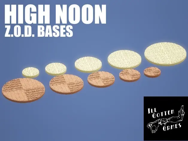 Free Other STL Download - Z.O.D. High Noon Theme Bases (28mm/Heroic ...