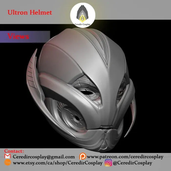 Cosplay STL Download - Ultron Avengers: Age of Ultron Helmet 3d digital ...