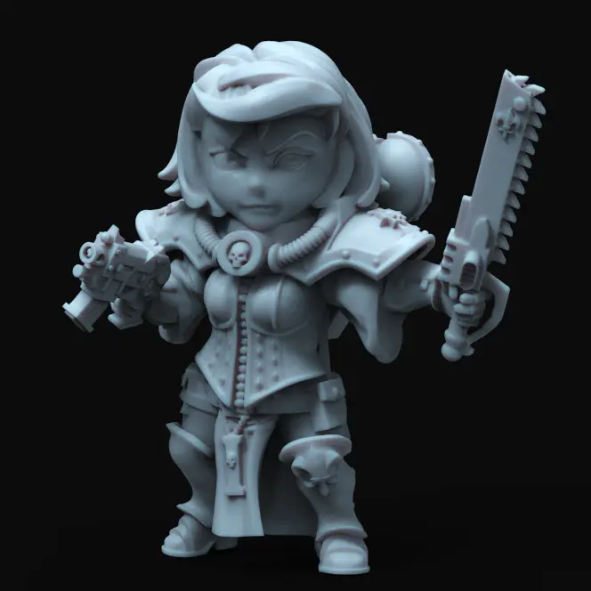 3D Printer Files | 3MF File | The cutest chibi battle nun | Creality Cloud