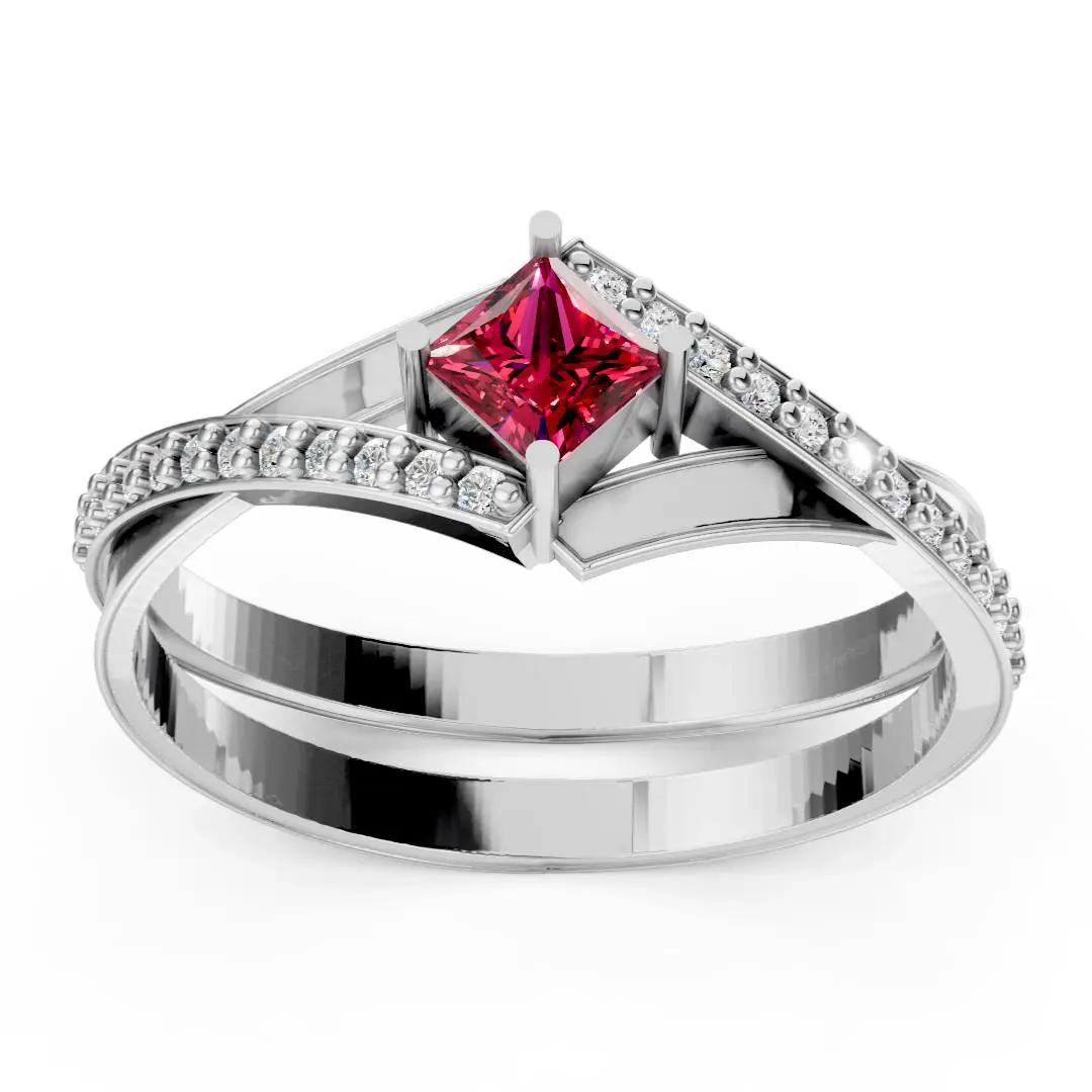 3D Printer Files | 3MF File | Princess Cut Rocky Bypass Ring | Creality ...