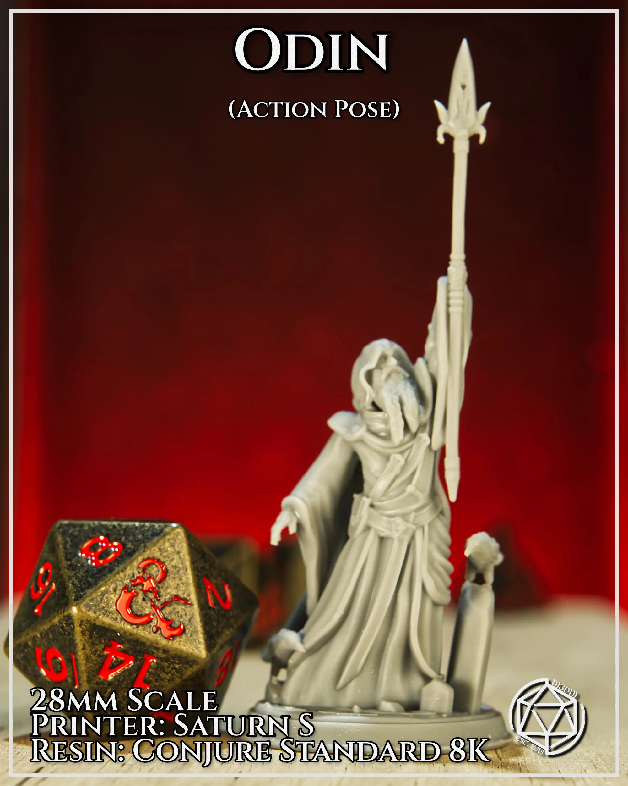 Characters & Creatures STL Download - Odin (Action)by M3DM