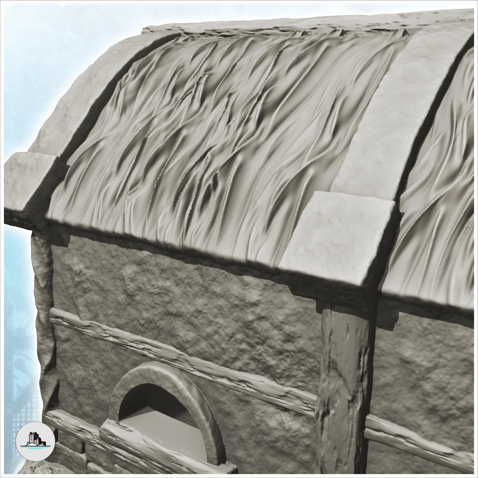 Medieval house with ladder and stable for animals (8) - mini | 3D ...