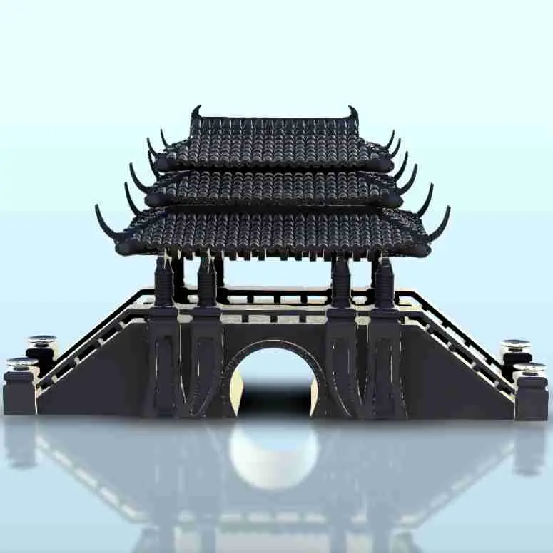 Other STL Download - Asian bridge with three-story roof 9 - Japan China ...