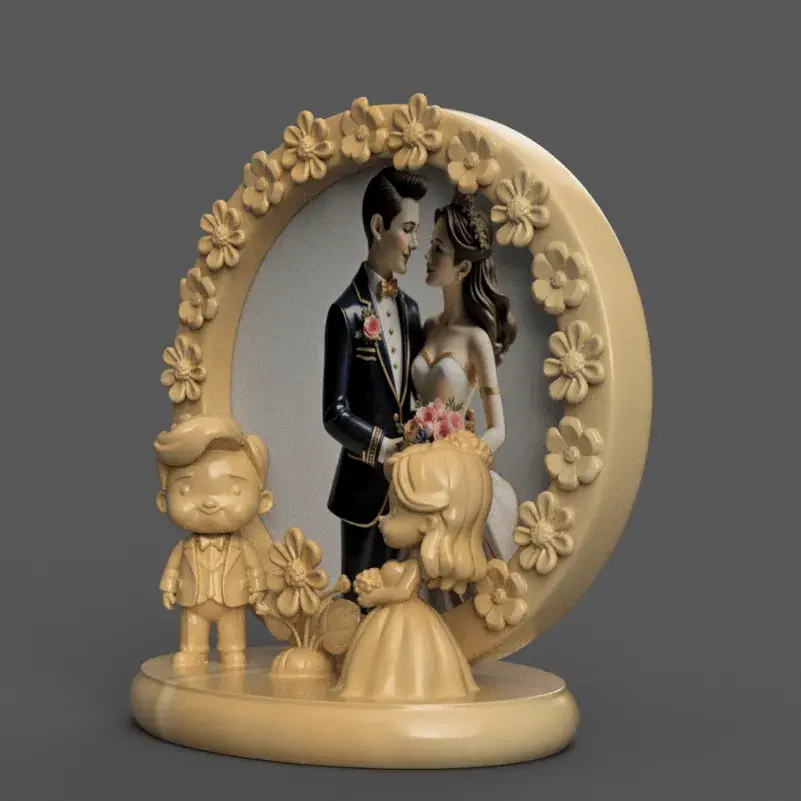 Other STL Descarga - Wedding Couple 3D Frame – Romantic STL for ...