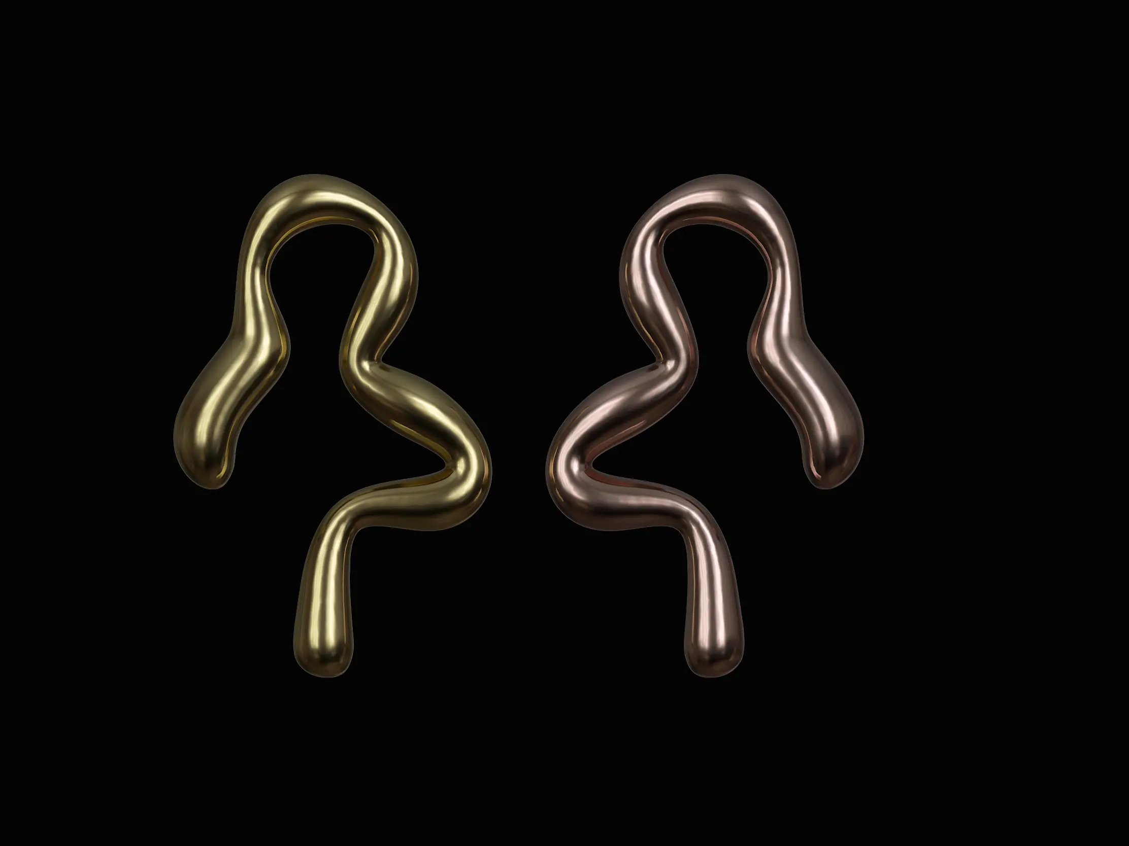 Jewelry & Accessories STL Descarga - Liquid Earrings - Mathew prints