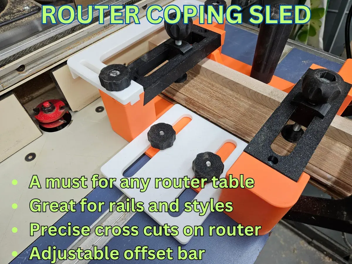 3D Printer Files | 3MF File | Router table coping sled - IMPERIAL ...