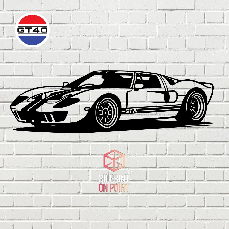 FORD GT40 VINTAGE - 2D WALL ART #2 | 3D models download | Creality Cloud