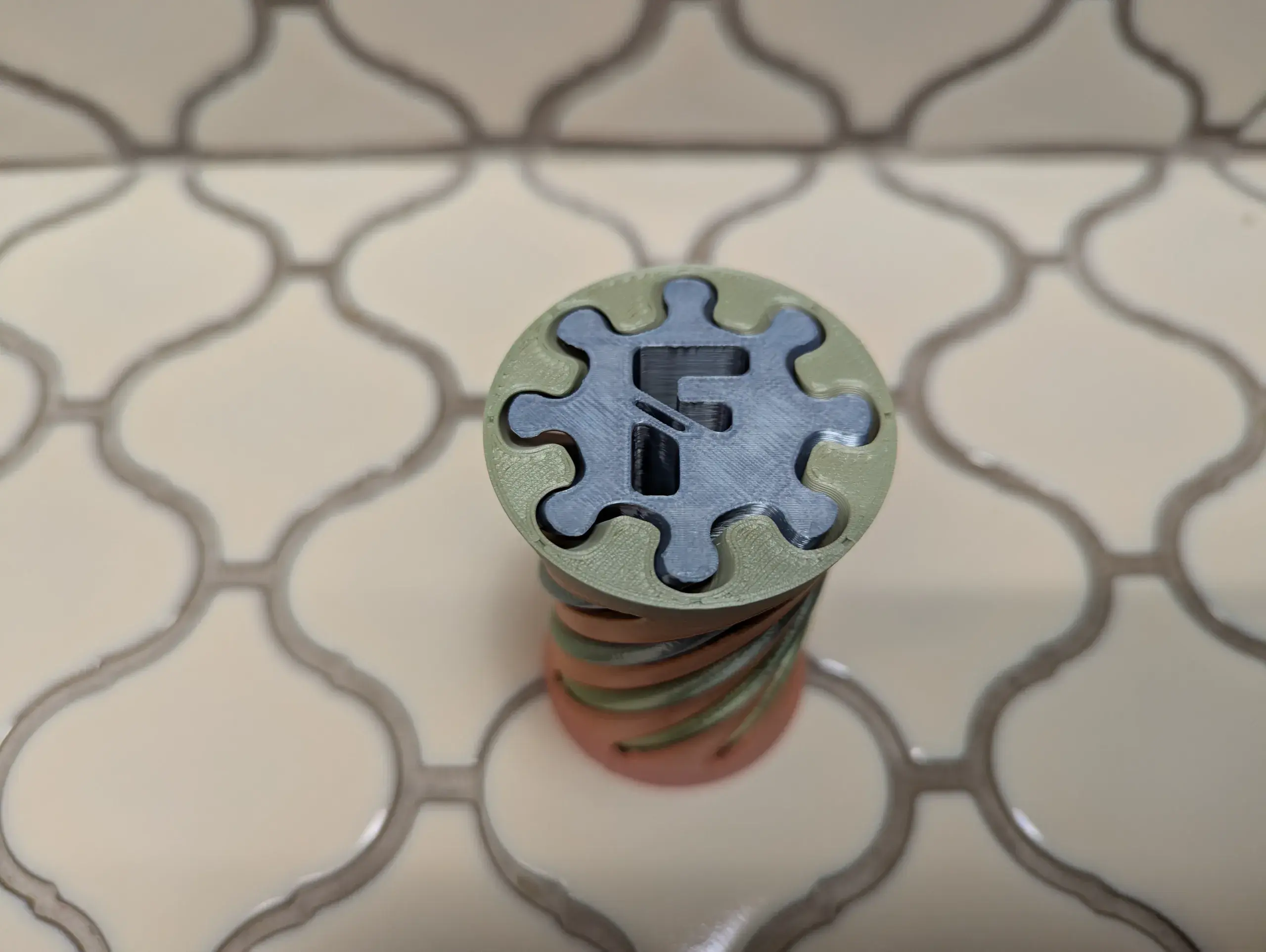 3D Printer Files | 3MF File | Spiral Vortex Fidget Letter F Passthrough ...