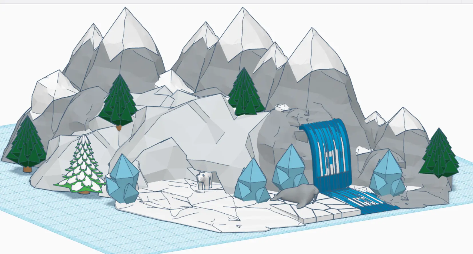 Others STL Download - Ice mountain sceneby Austinthe3dprinter