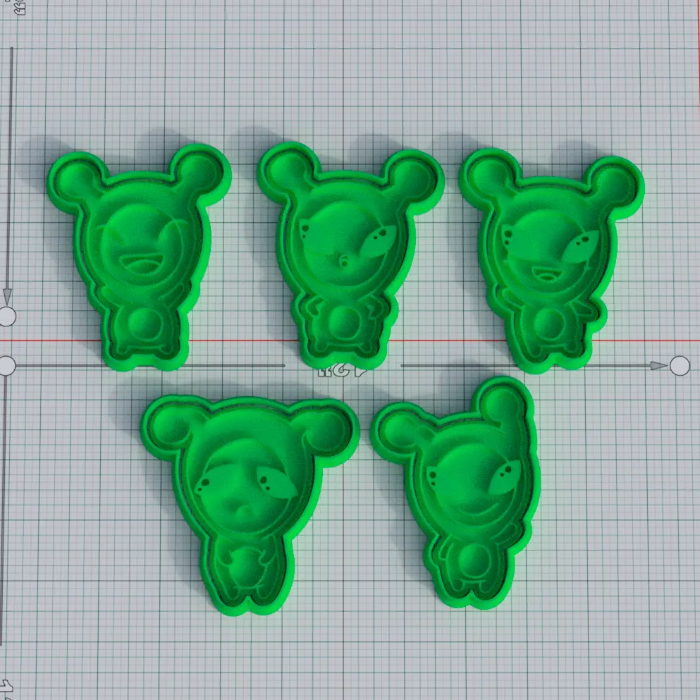 Other STL Download - Aliens cookie cutter set of 5by Mira3D
