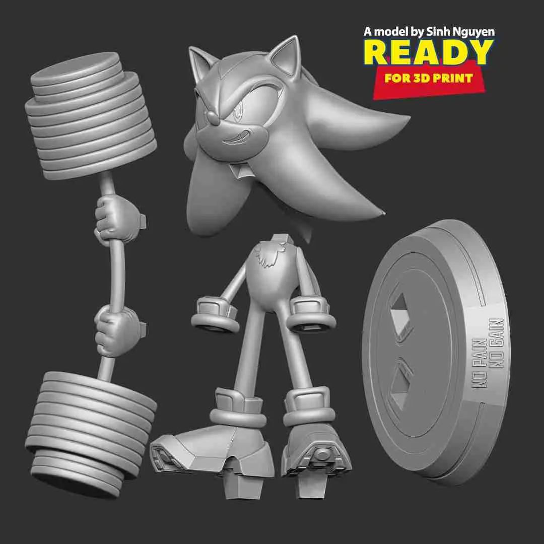 Characters & Creatures STL Download - Shadow the Hedgehog lifting ...