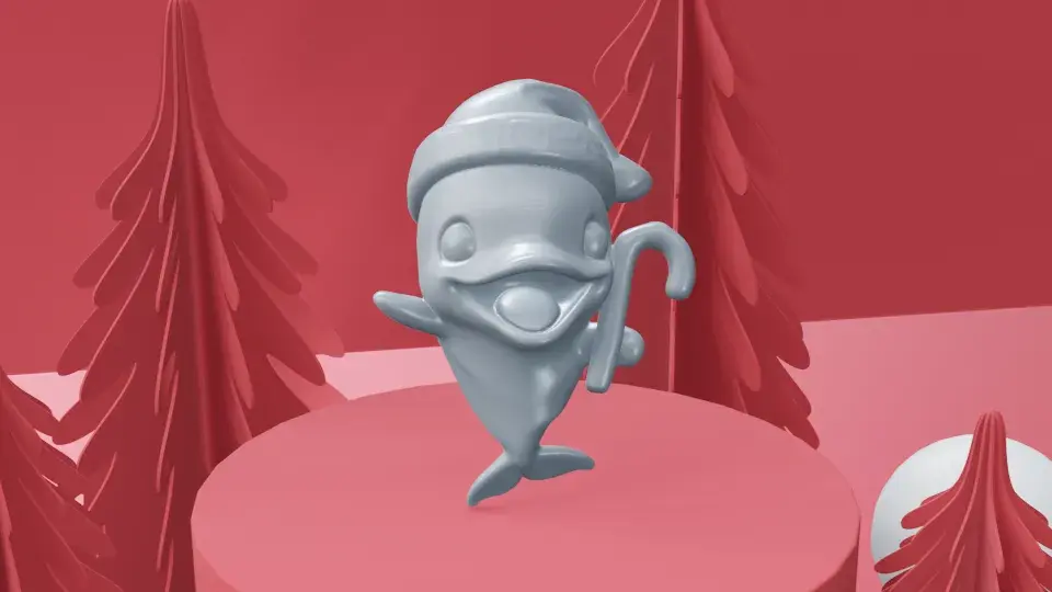 3D Printer Files | 3MF File | Christmas Dolphin | Creality Cloud