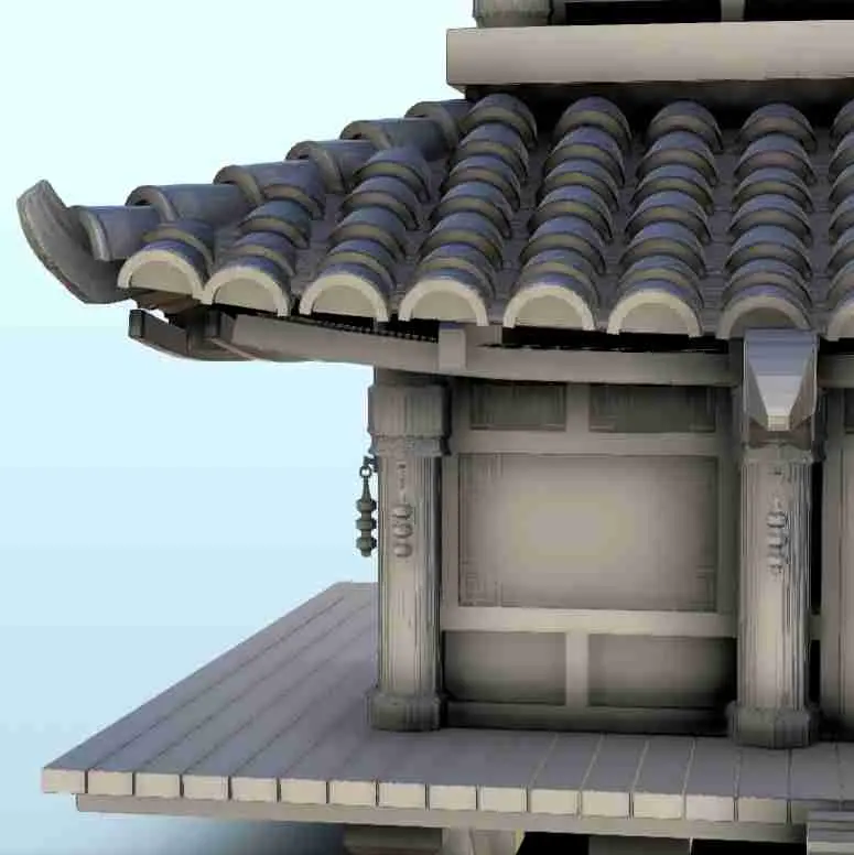 Props & Terrain STL Download - Raised Asian building with one floor 13 ...