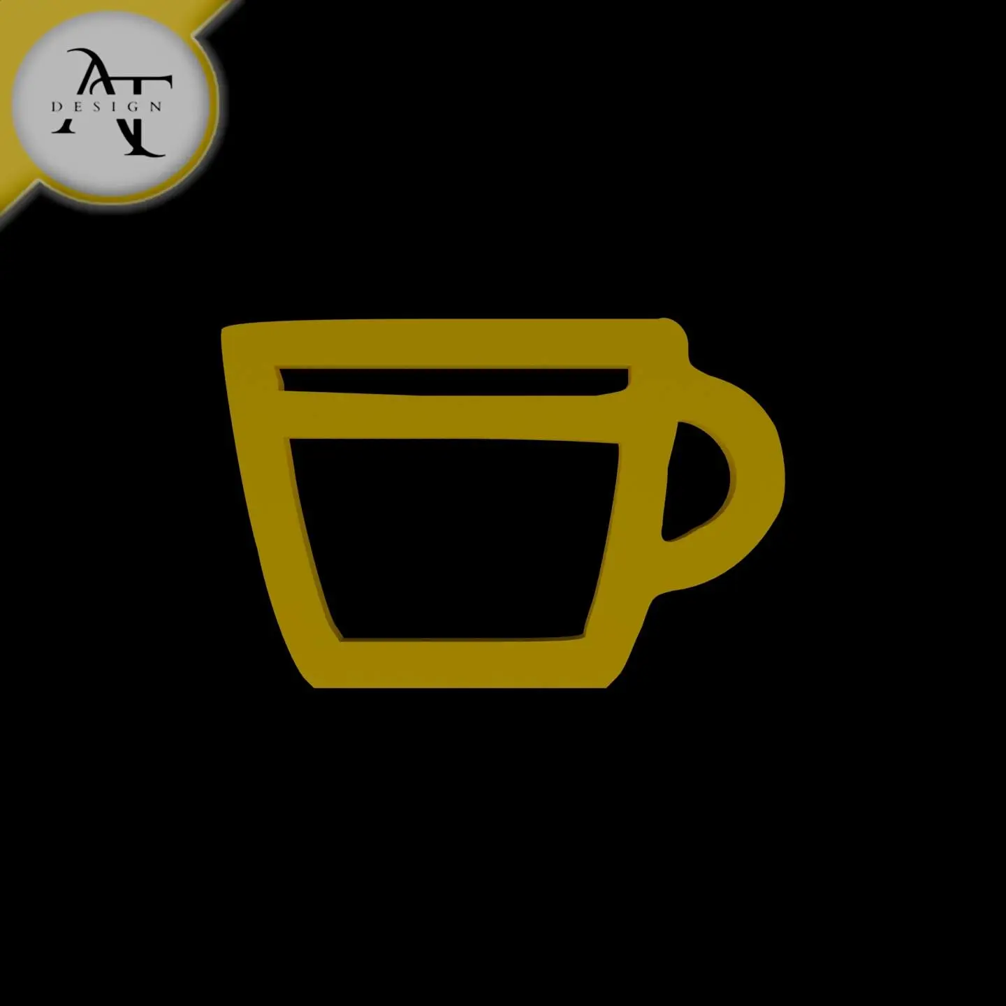 Free Digital Art STL Download - Simple Coffee Cup Symbol - 2D Artby AT ...