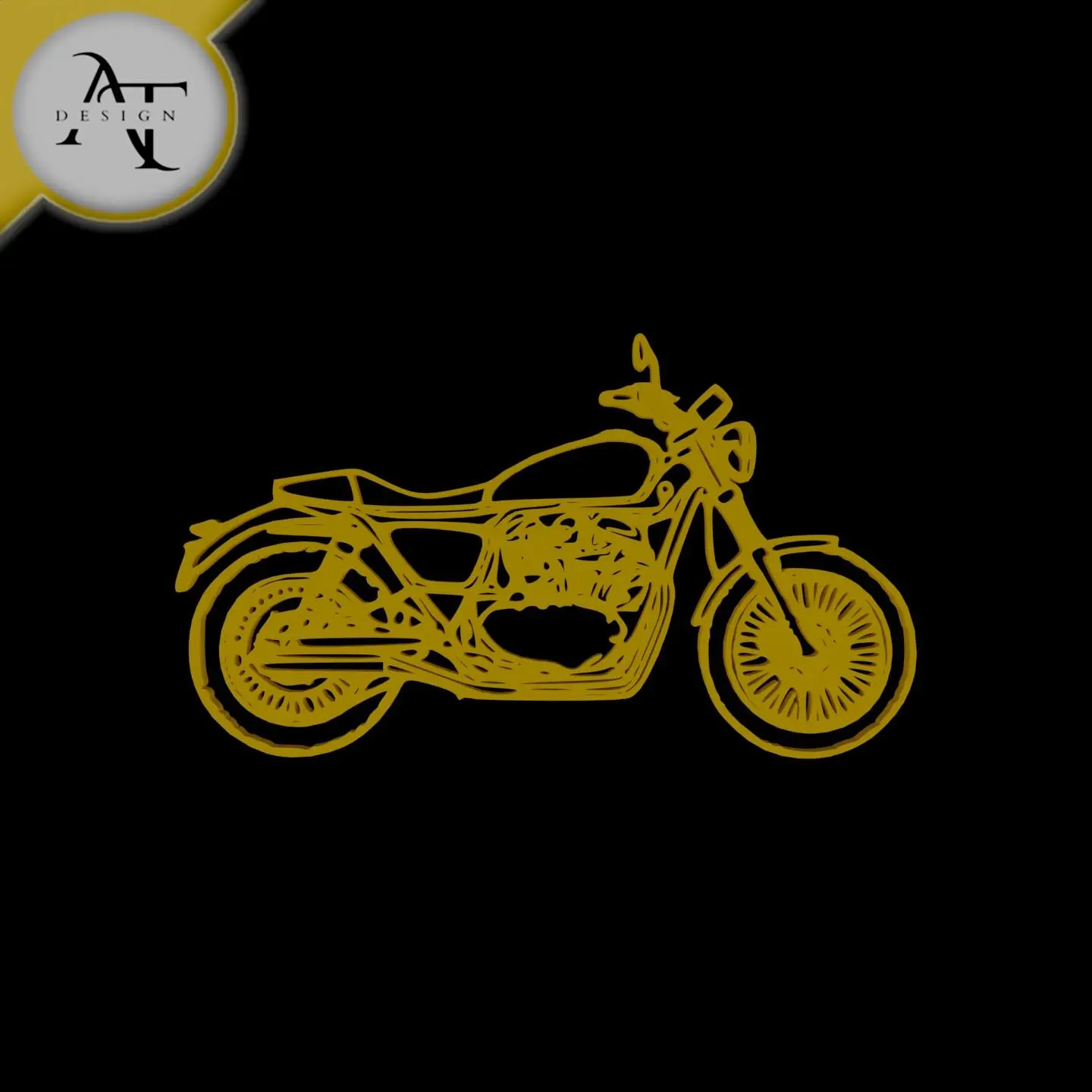 Home Decorations & Ornaments STL Download - Motorcycle - Line Art - 2D ...