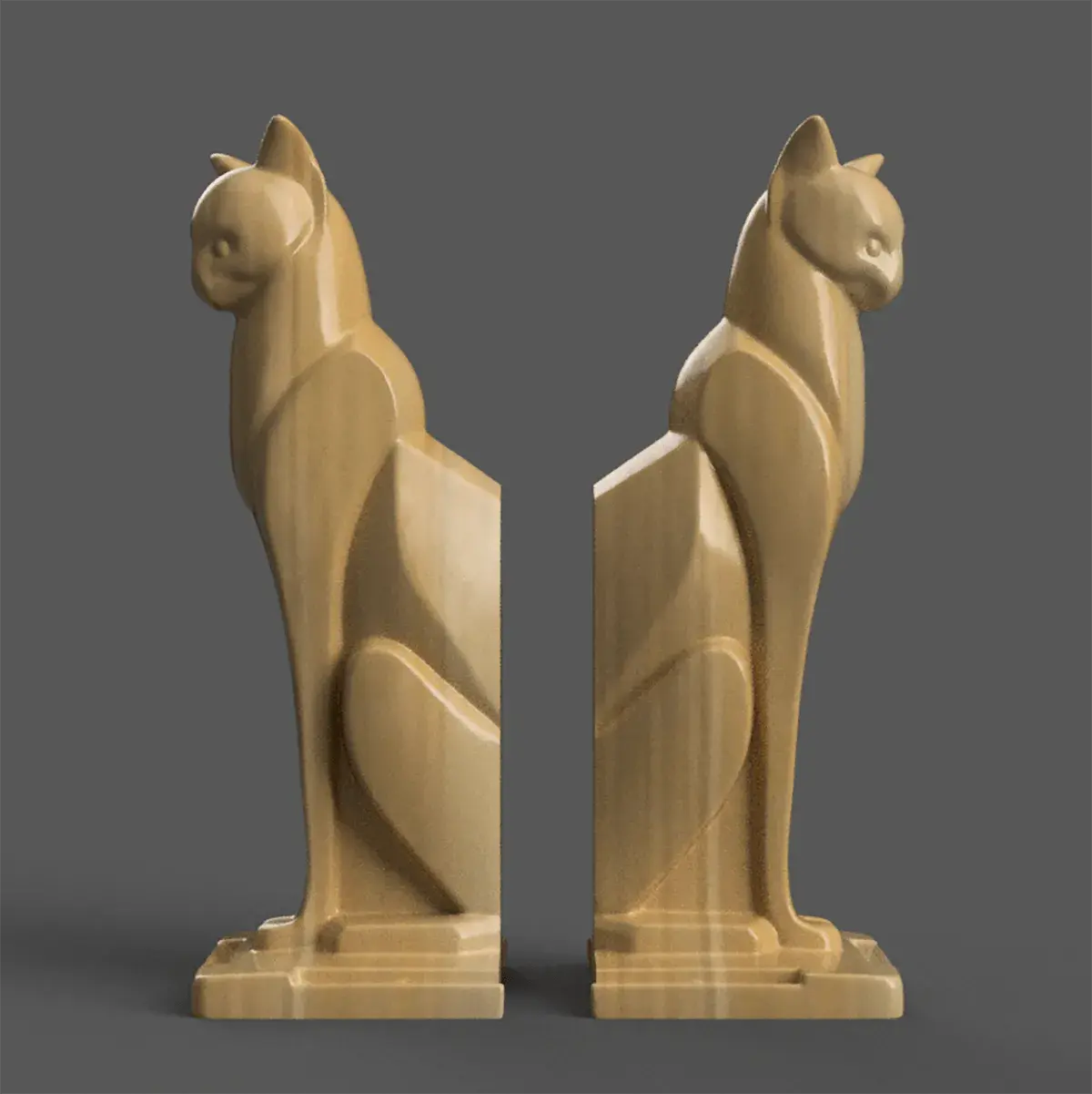 Digital Art STL Download - Elegant Cat Bookends 3D Model – STL File for ...