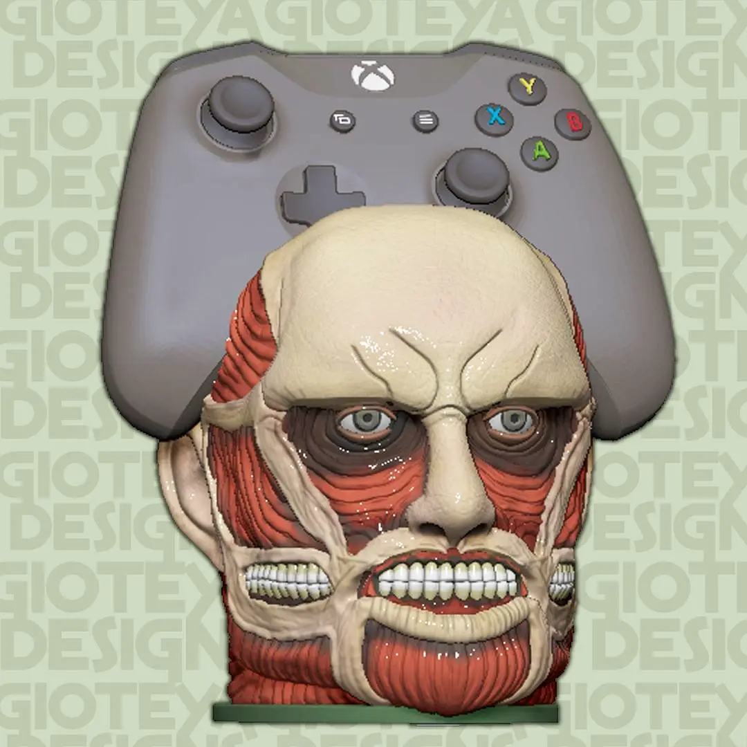 Sculptures & Artworks STL Download - Xbox Controller Stand AOT Colossus ...
