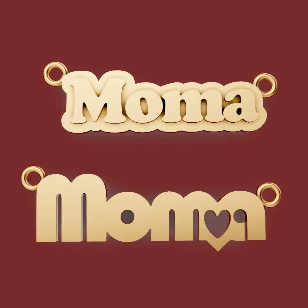 Jewelry & Accessories STL Download - Moma heart Pendant 2 modelsby ...