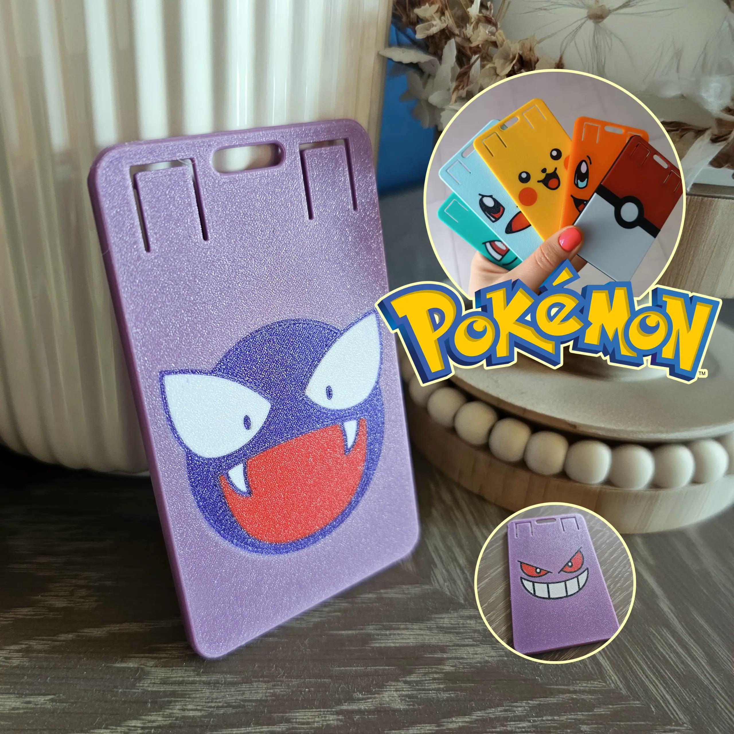 3D Printer Files | 3MF File | Pokémon ID card / badge holder Gastly ...
