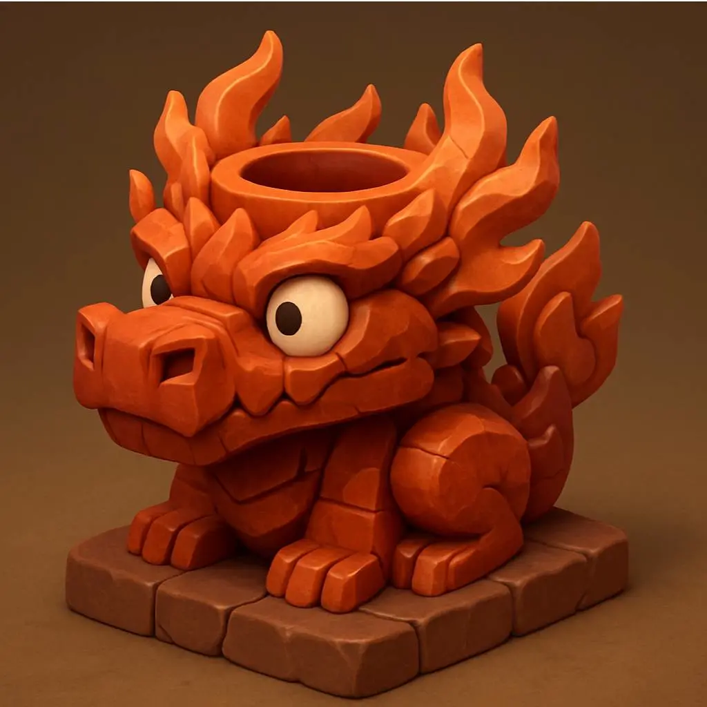 Archivos de impresora 3D | Archivo 3MF | Stone Fire Dragon Vase ...
